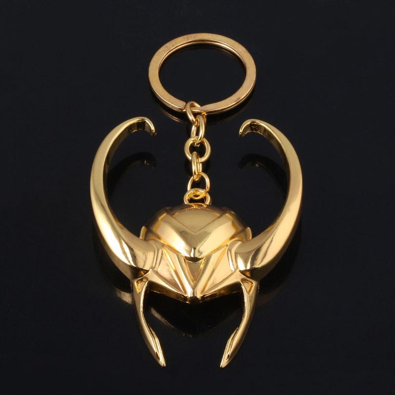 Satın alın Cthulhu Loki Gold Color Mask Helmet Keychain Gold Pendant | Joom