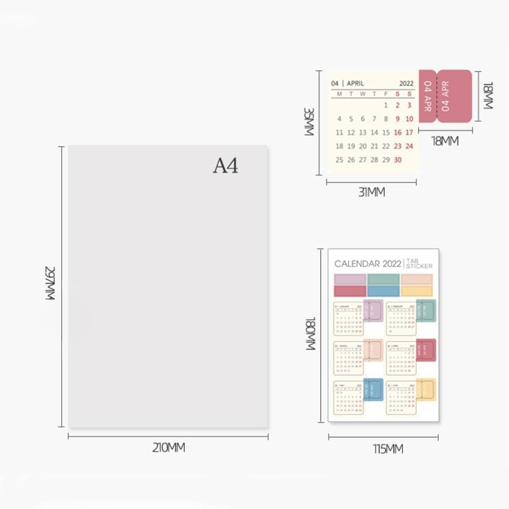 Kjøp 2022 Calendar Sticky Tabs Notebook Index Stickers Planner Monthly ...