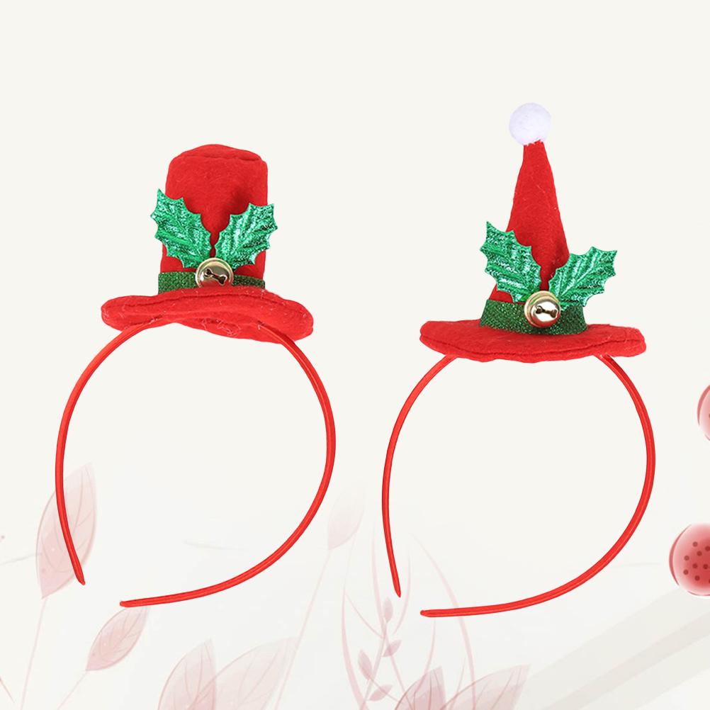 Buy 2Pcs Cute Holiday Santa Caps Headbands Costume Hair Accessories for ...