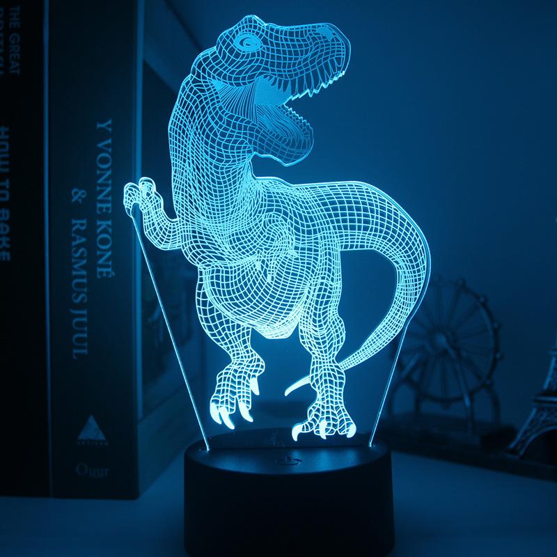 3D LED Tyrannosaurus Rex Sleeping Up Night Bedroom Bedside Decoration ...