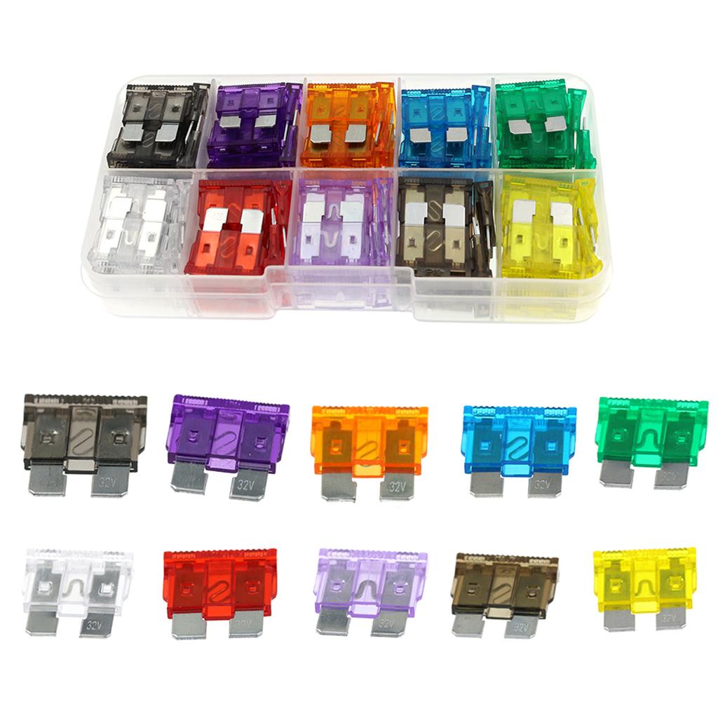 100PCS Car Fuses Assortment Kit Blade-type Automotive Fuses Standard ...