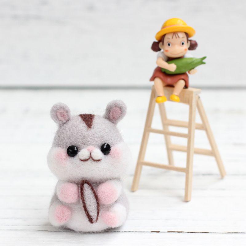 Hamster Animal Doll Wool Felt Craft DIY Non Finished Poked Set ...