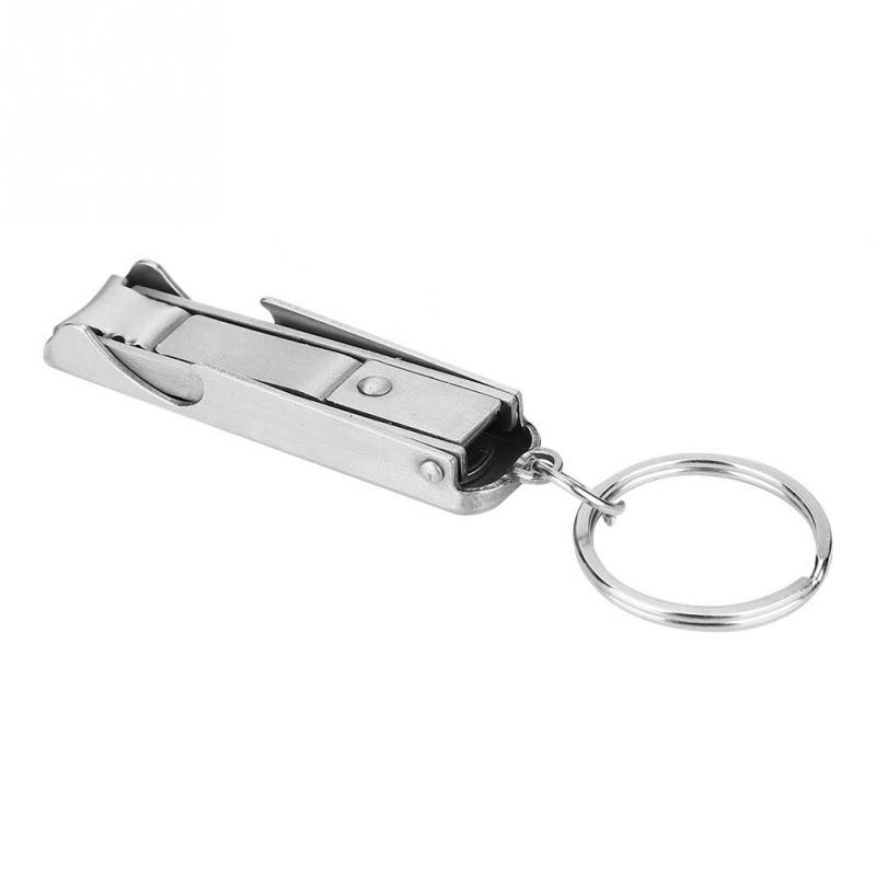 Buy 2 In 1 Stainless Steel Key Chain Ring Nail Cutter Clippers Bottle ...