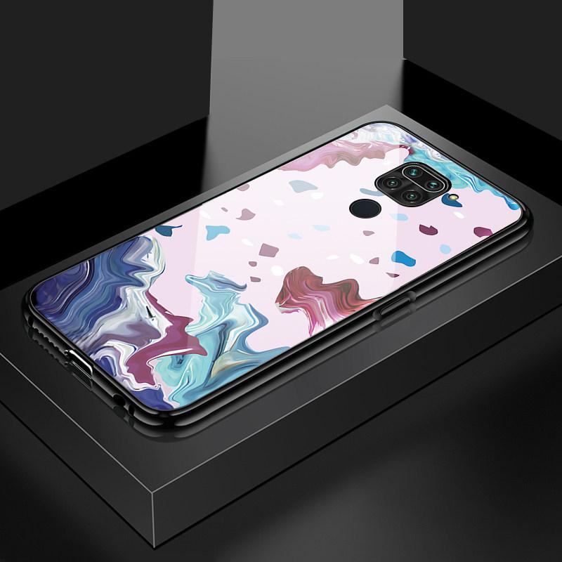 Buy Fashion Painted Pattern Glossy Tempered Glass Phone Case Shockproof ...