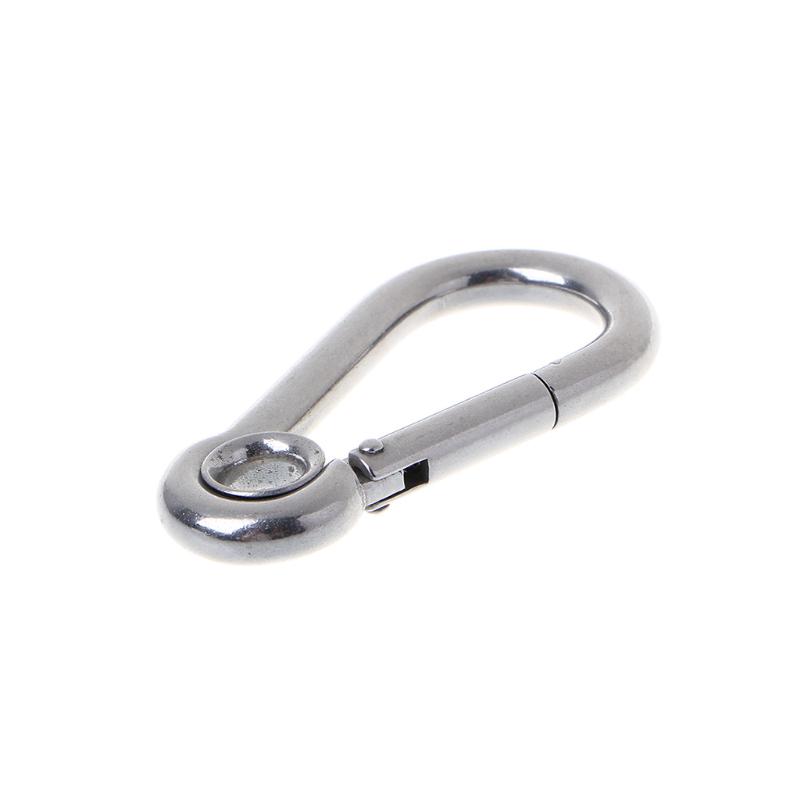 Buy Stainless Steel Carabiner Spring Buckle Snap Chain Link Safety Lock ...