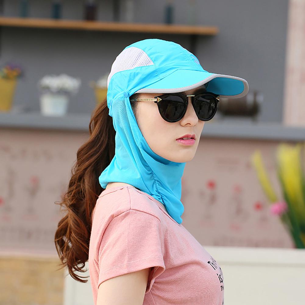 Buy Face Cover Hat Summer Outdoor Travel Folding Face Mask Sun Cap For ...