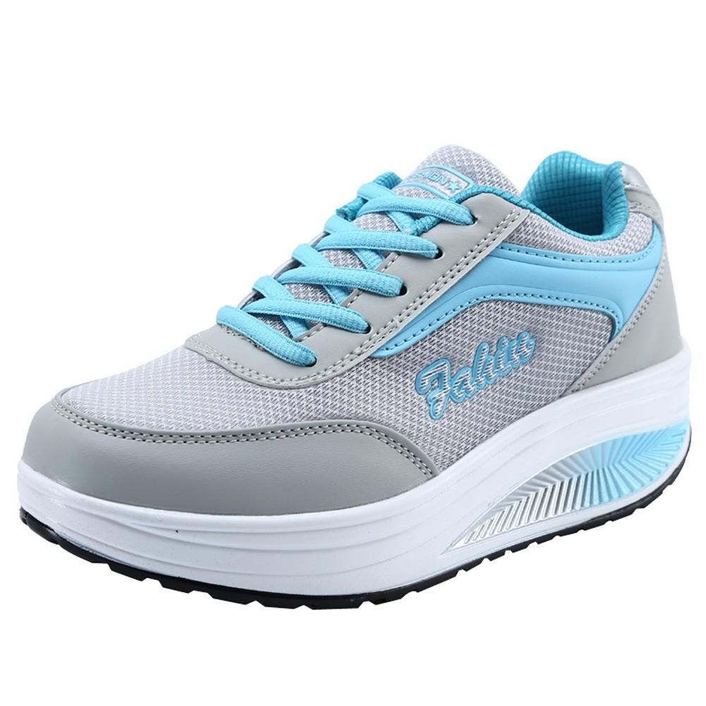 Buy Fashion Women Mesh Soft Bottom Rocking Sneakers Heightening Shoes ...