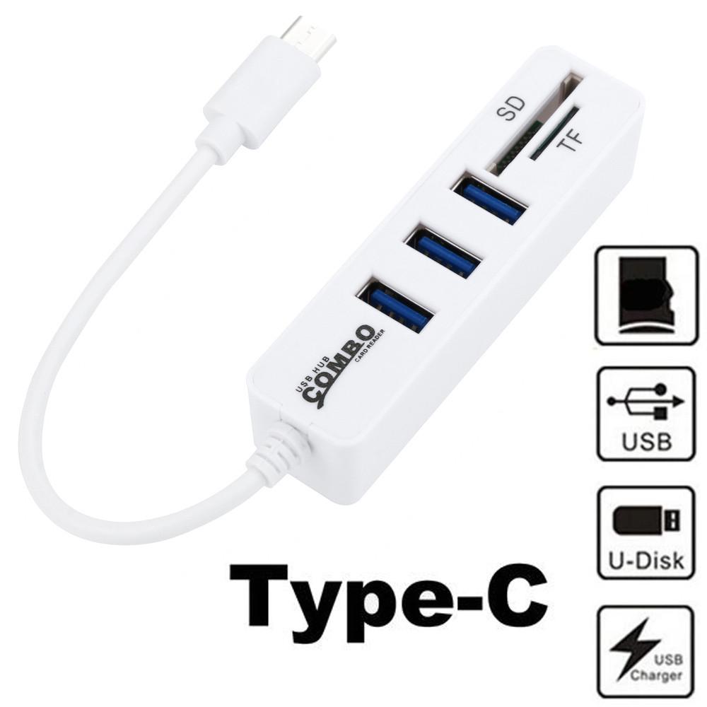 Buy 2 In 1 Type-C OTG USB 2.0 Hub Splitter Combo 3 Ports & SD/TF Card ...