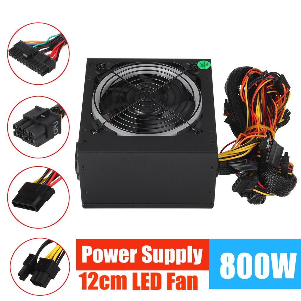 ATX 12V MAX 500W/800W PC Power Supply 110 Switchable Desktop Computer ...