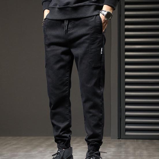 Cheap Elastic Waist Lightweight Trendy Long Simple Men Trousers Spring ...