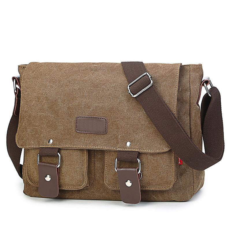 Buy Solid Color Canvas Shoulder Bag Fashion Sports Diagonal Bag Leisure ...