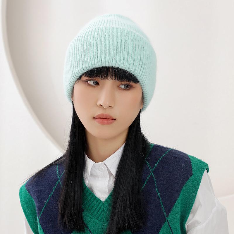 Winter Hat Korean Pullover Hat Versatile Rabbit Hair Women's Knitting ...