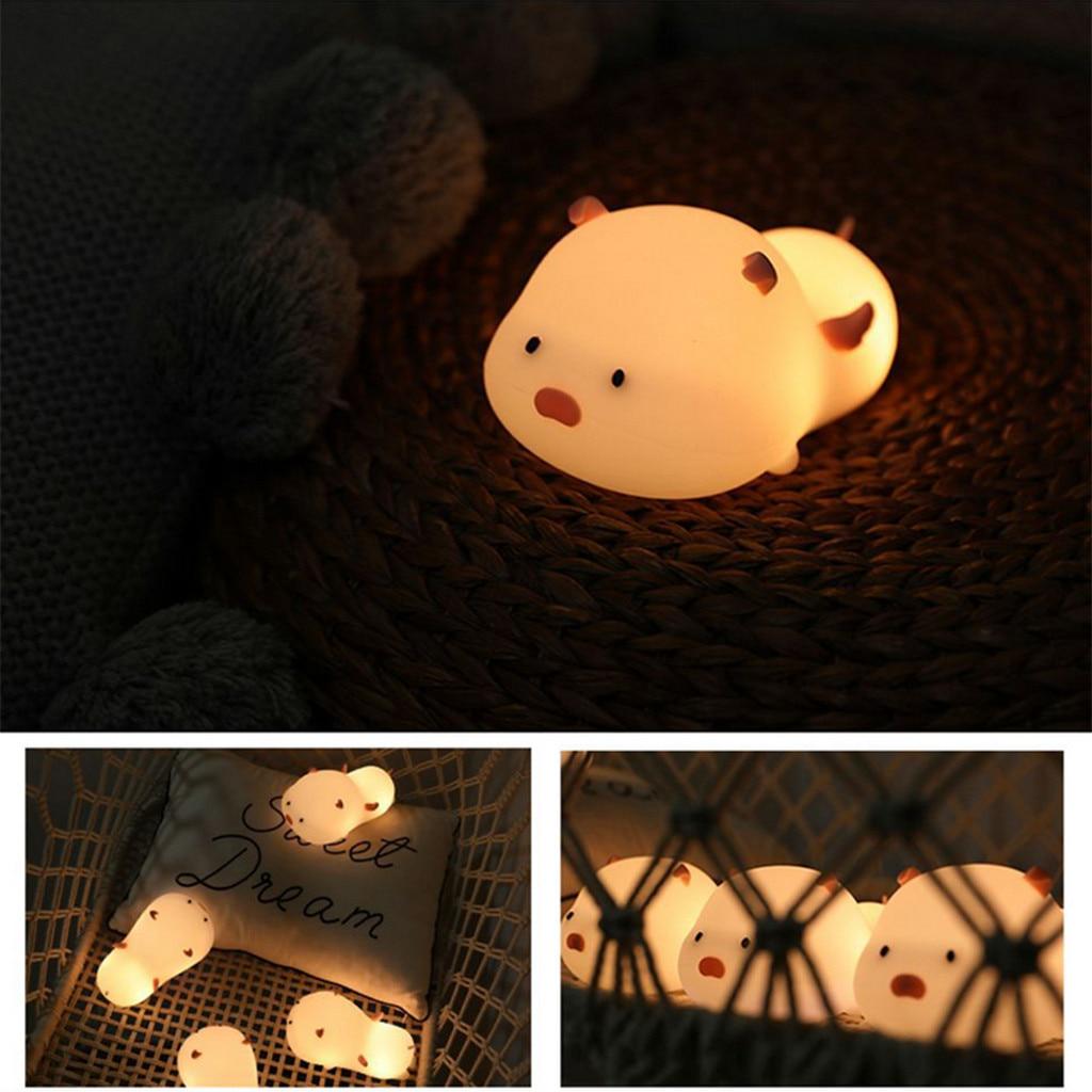 Buy LED Creative Cute Pig Silicone Night Light LED Colorful Breathing ...
