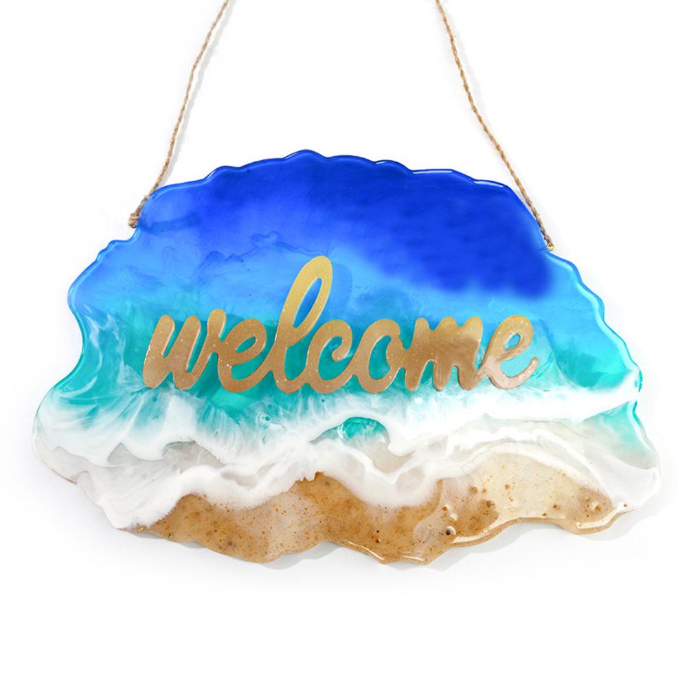 Buy 2Pcs/Set Crystal Epoxy Resin Mold Doorplate Door Signs Casting ...