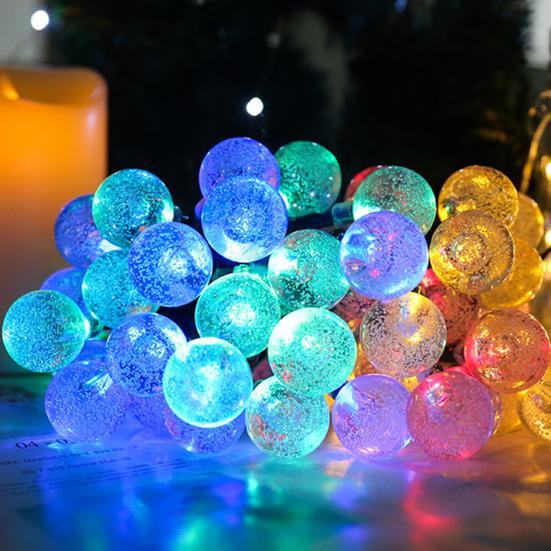 Buy Rechargeable LED Solar String Light Energy Saving Ball Shape Fairy ...