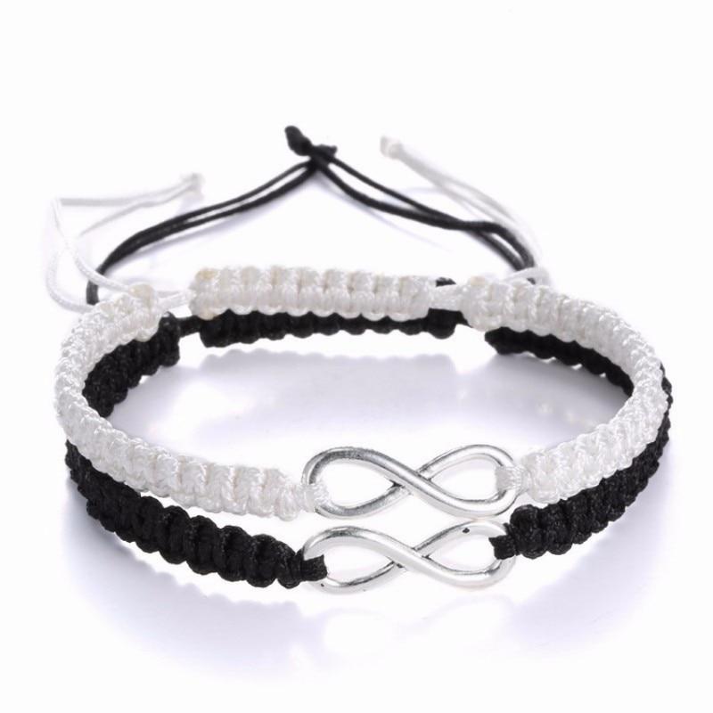 Infinity Handmade Braided Kit Bracelet Charms Couples Bracelets for Women Set Jewelry uygun ...