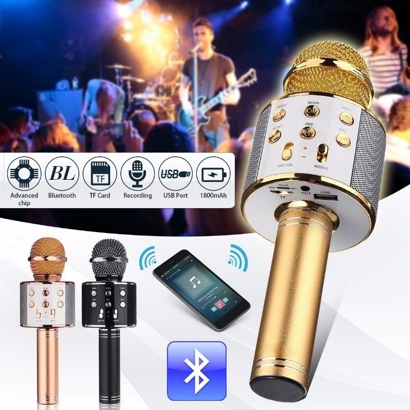 Buy Microphone Karaoke Music Microphone Player Mic Bluetooth Handheld ...