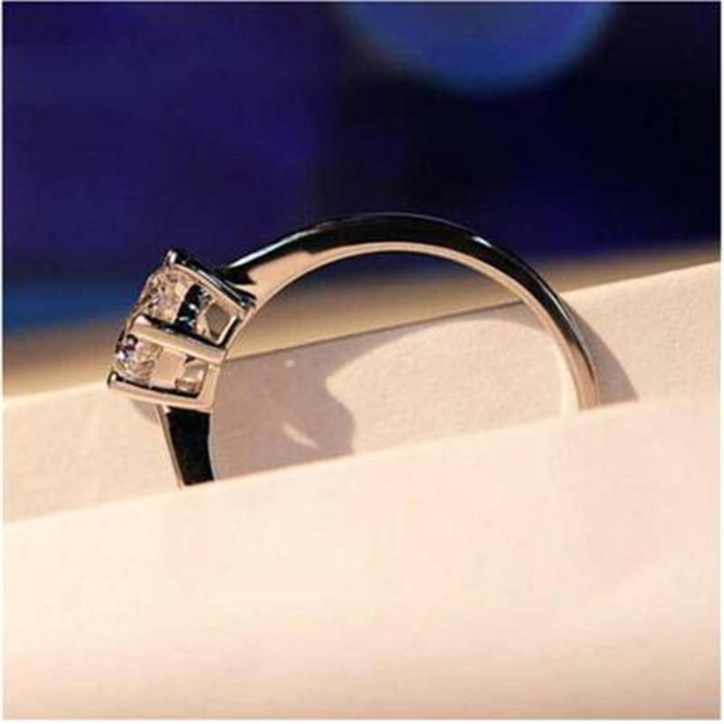 Buy Simple Solitaire White Rhinestone Rings Fashion Chic Engagement ...