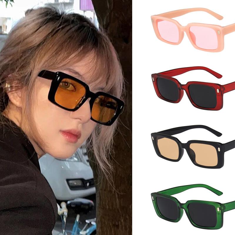 Square Big Frame Women Sunglasses Rectangle Gradient Vintage Sunglasses ...