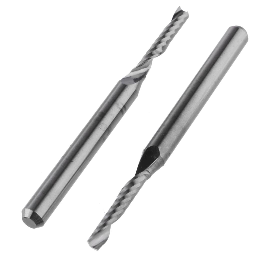 pdtoweb 10pcs New Shank 1/8" 2*12mm CNC Router Bit Single Flute Bit ...
