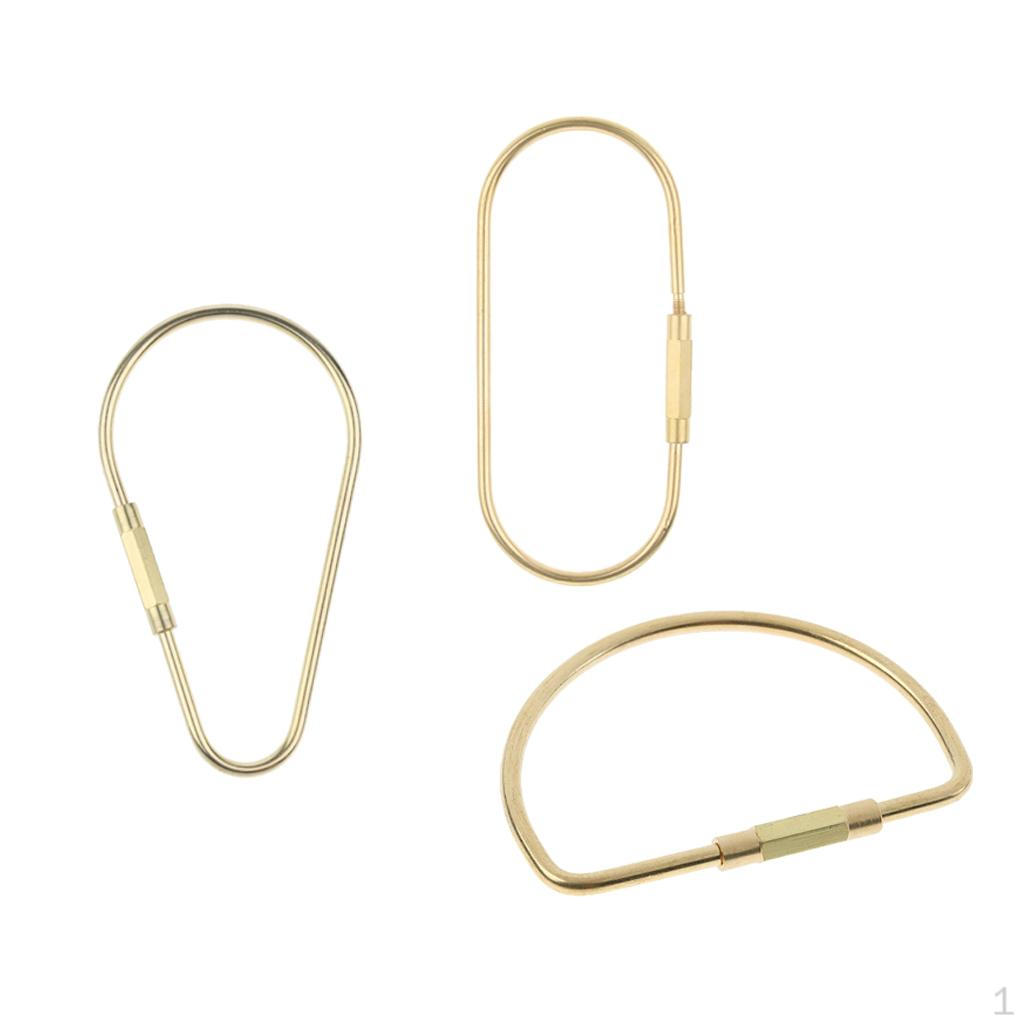Cheap 3Pcs Durable Brass Screw Lock Keychain Ring Clip Tool Hook Clasp ...