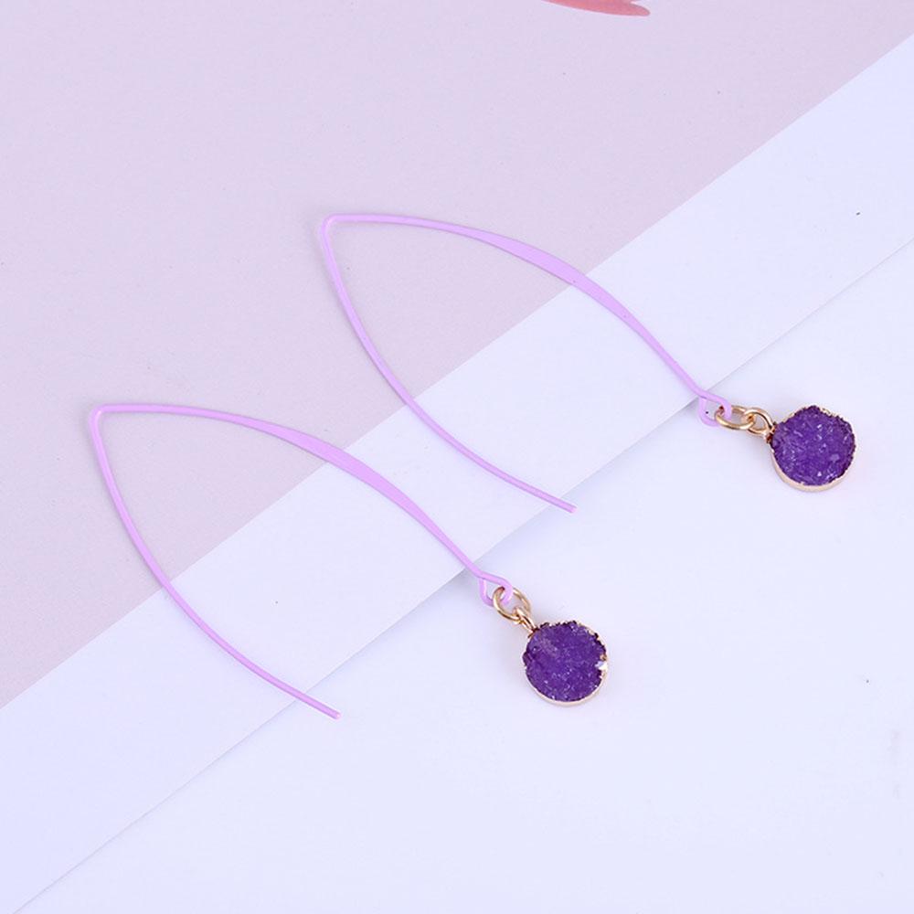 Circle Jewelry Round Dangle Drop Geometric Handmade Stone Natural Resin ...