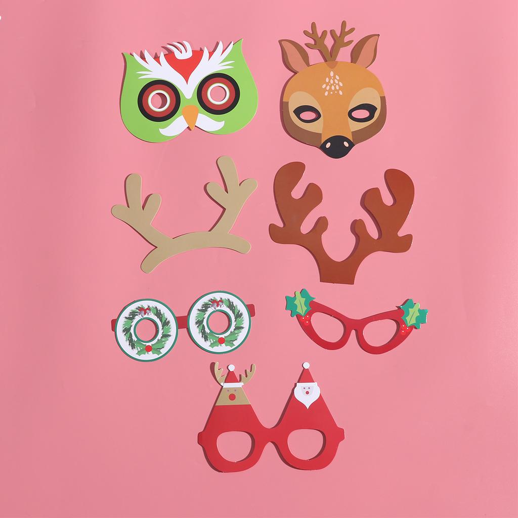 Buy 1 Set 2019 Christmas Photo Props Paper Christmas Photo Booth Prop ...
