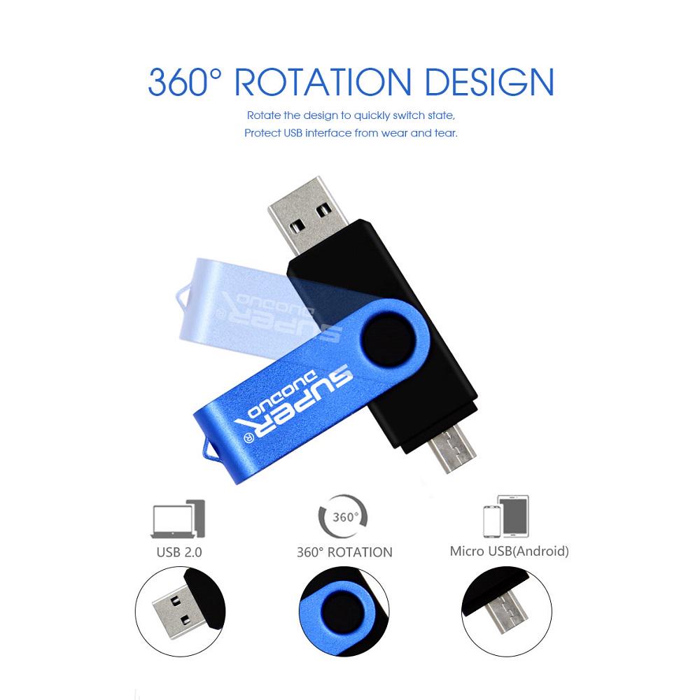 Buy OTG USB Flash Drive Rotating Pen Drive USB2.0 U Disk 128GB Pendrive ...