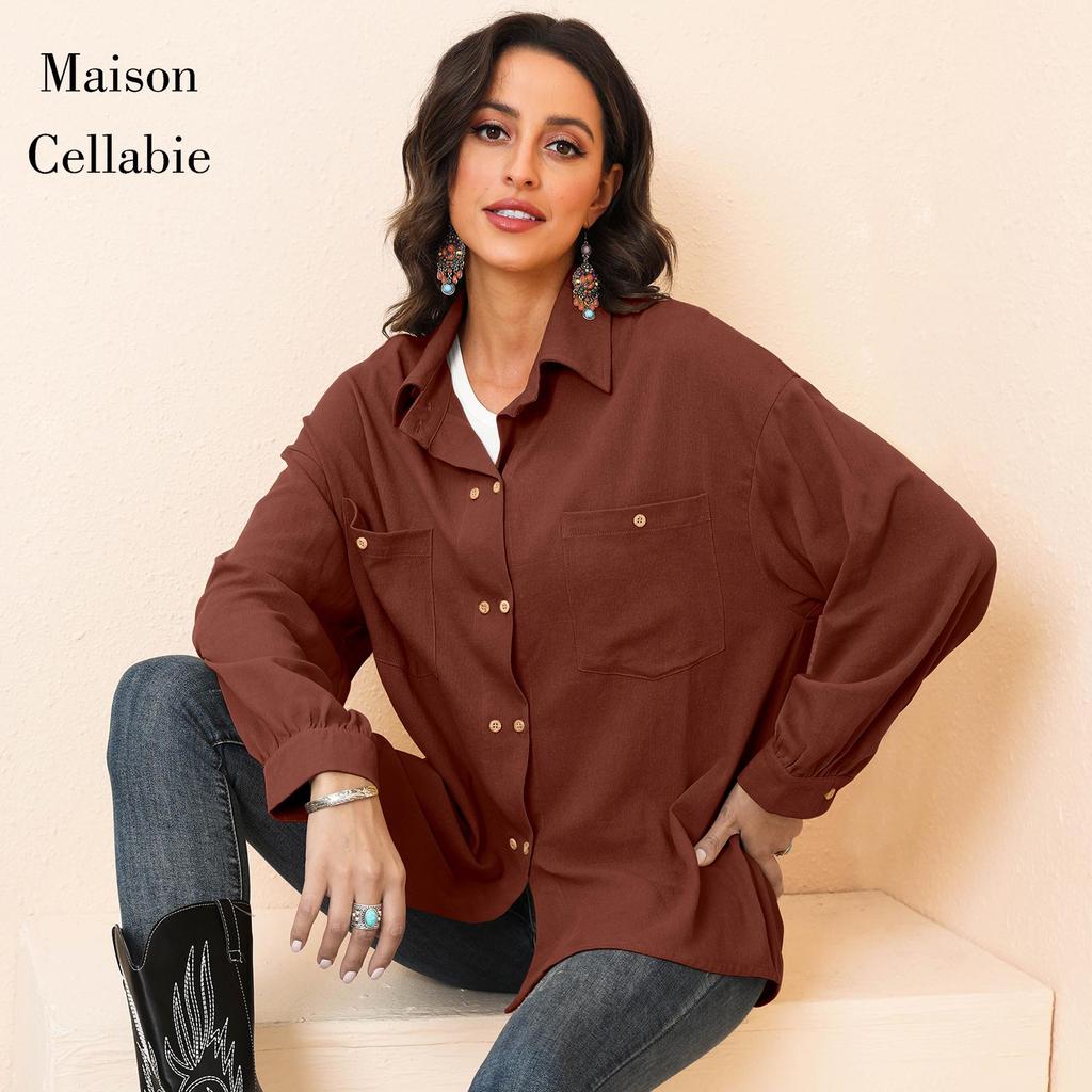 Collared Pocket Double-breasted Button-Front Shirt Jacket uygun fiyatlı ...