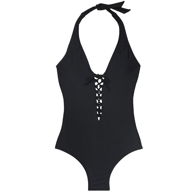 Buy Large Size Women Sexy Deep V Neck Monokini Bathing Suit One Piece ...