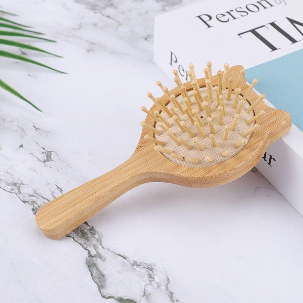 Cat Ear Shape Air Cushion Comb Reduce Hair Loss Wooden Comb Smooth Hair ...