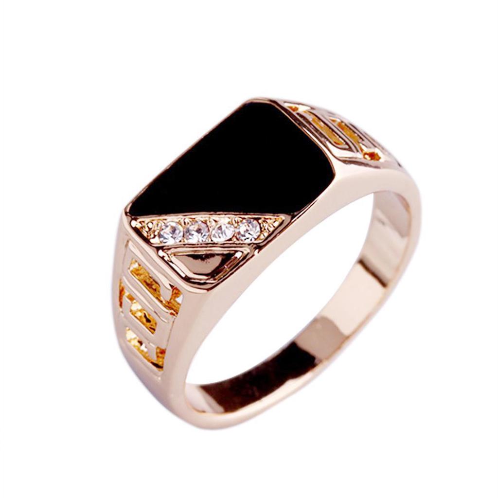 Buy Fashion 1PC Men Rhinestone Stone Hollow Out Decor Punk Round Ring ...