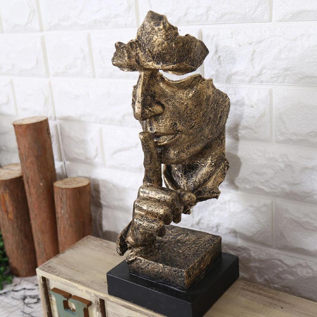Buy Yousheng Resin Silence Is Sculpture Statuette Figurine Craft Office ...