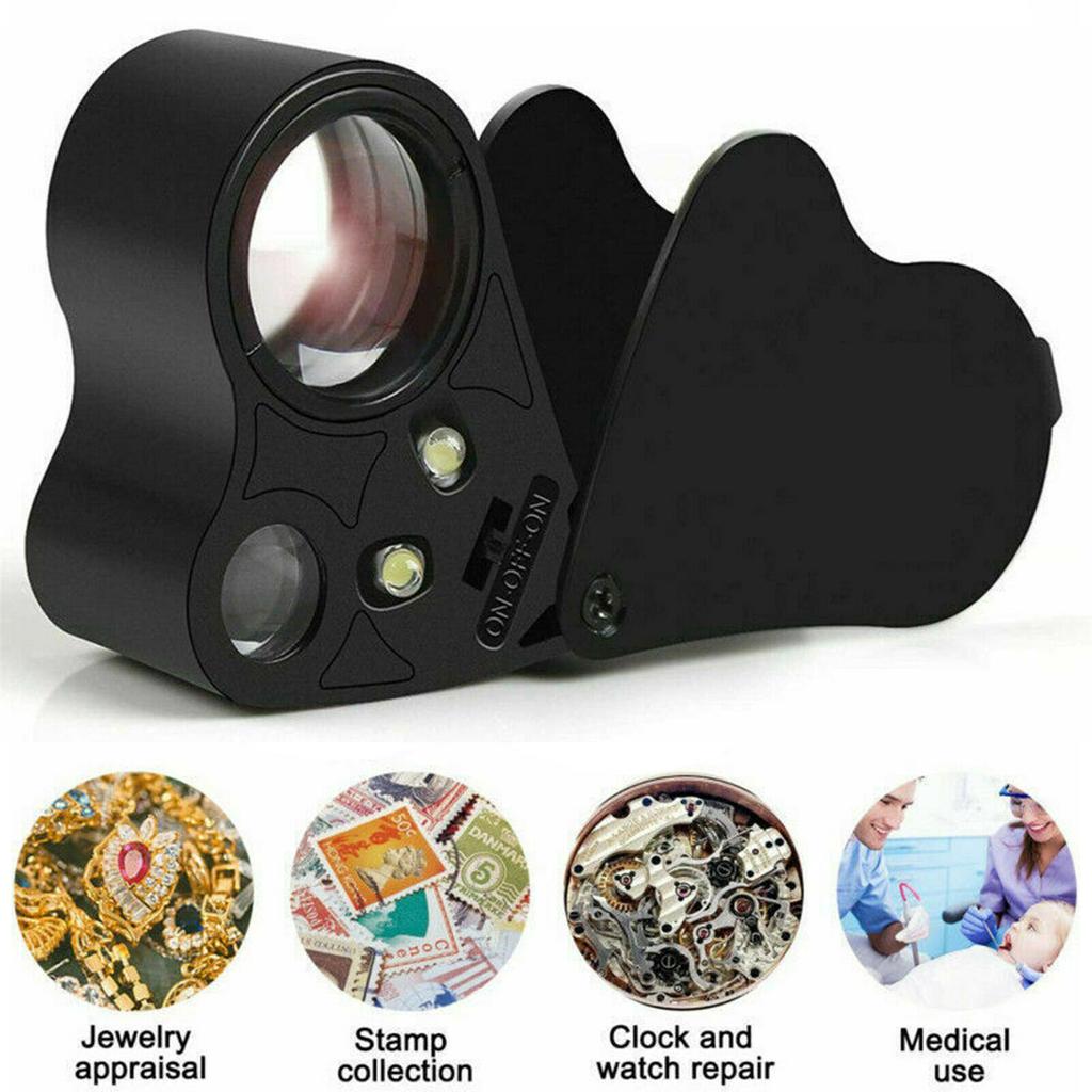 Buy 60X 30X Pocket Jewellers Eye Loupe Magnifier Jewelry Magnifying ...