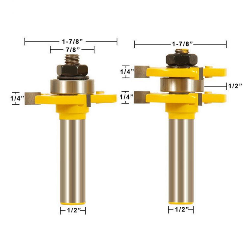 Cheap 3 Teeth 1/2 Shank T-Shape Milling Cutter Woodworking Router Bit ...
