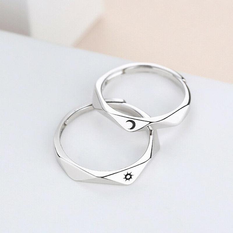 Adjustable Size Ring Couple Rings Fashion Wedding Bride Groom Jewelry ...