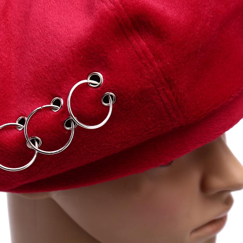 Buy Vintage Solid Round Hoop Ring Warm Women Beret French Artist Beanie ...