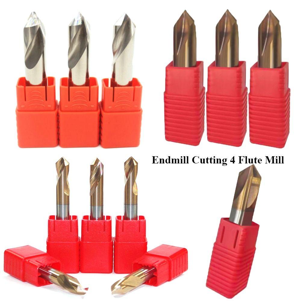 Buy Alloy Carbide 60° 90°120° 50mm Length Milling Cutter Endmill ...