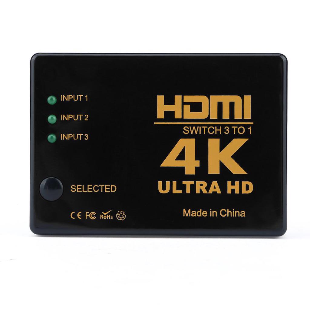 MI 3x1 Rectangle HDMI Switch 4k x 2k 3D HDMI Switcher Hub Port Switches ...