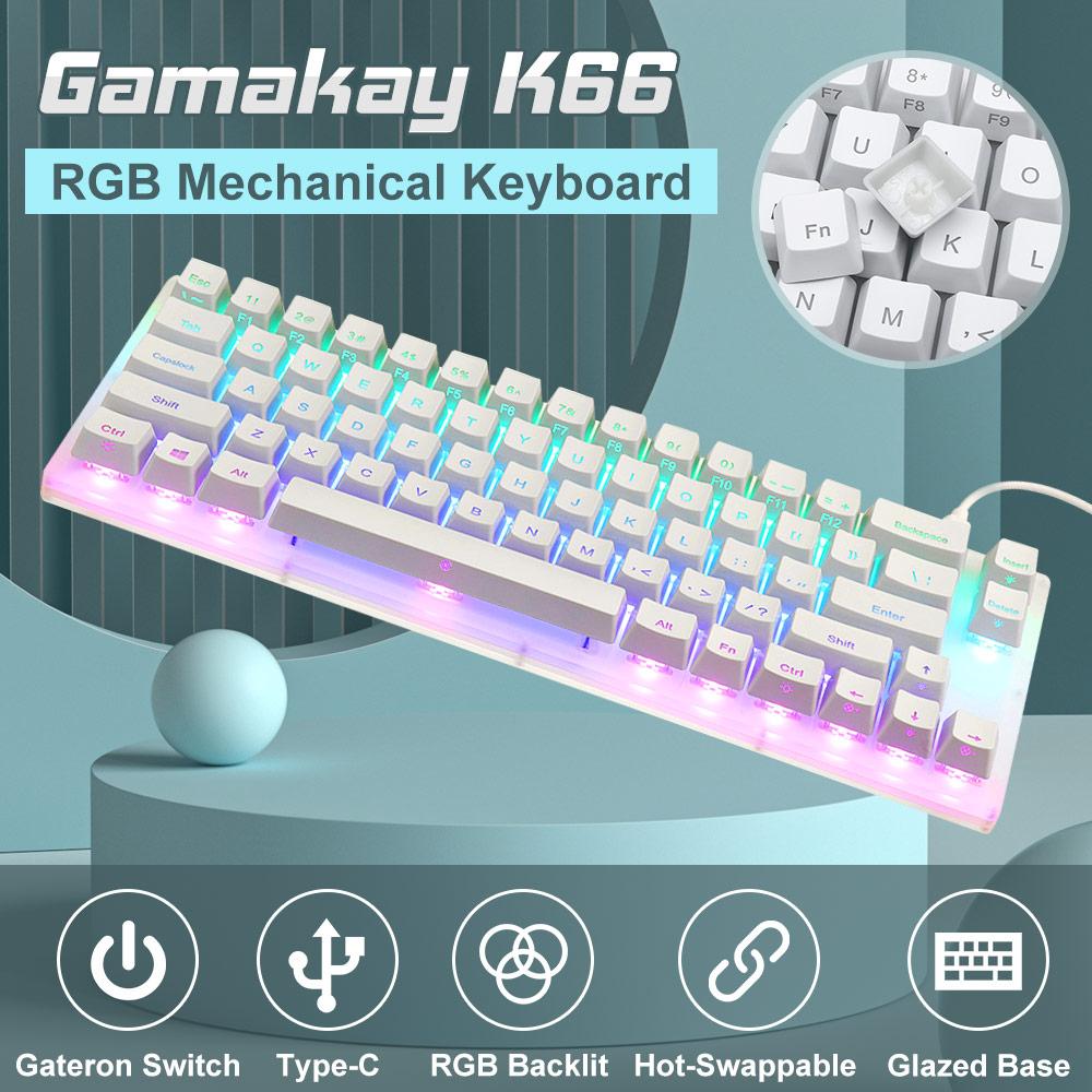 Buy K66 RGB Backlit Gaming Mechanical Keyboard 66 Keys Gateron Switch ...