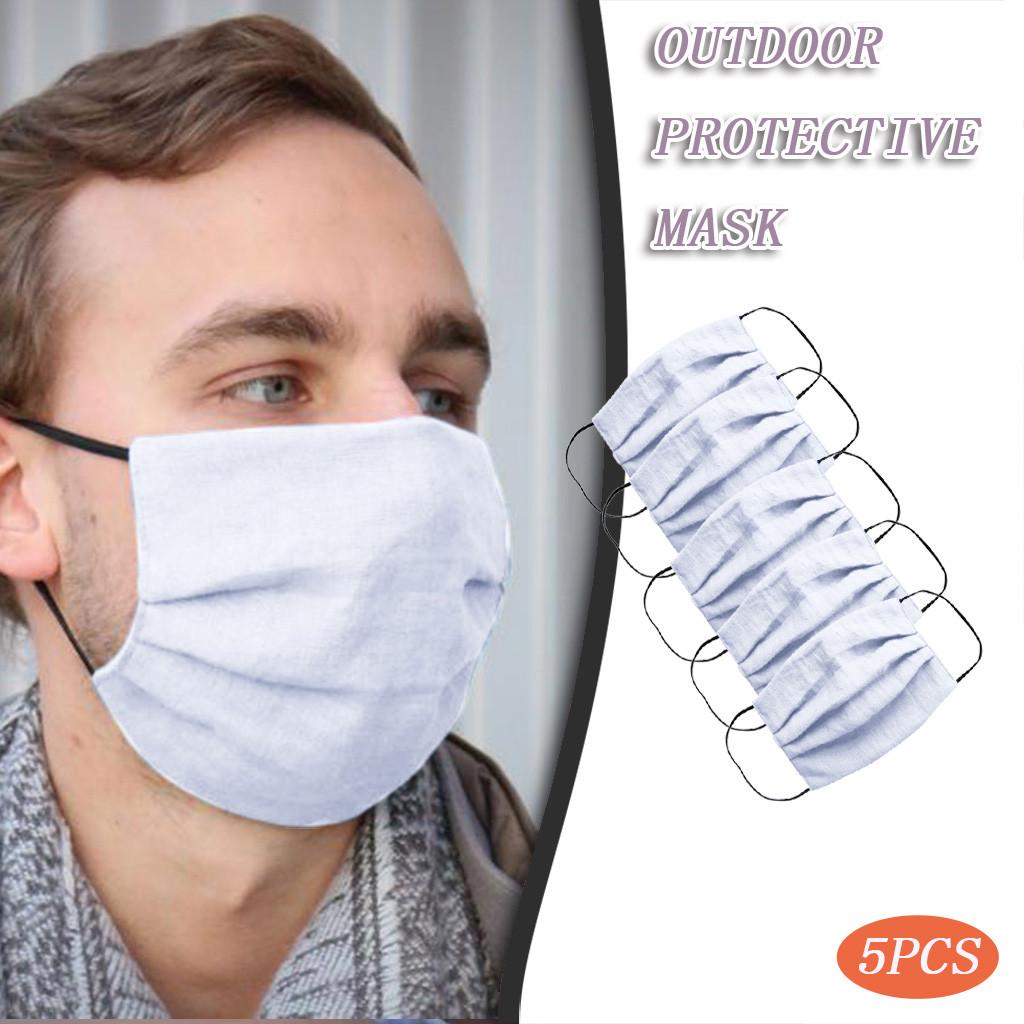 Buy [TS] 5PC Natural Linen Adult Windproof Foggy Haze PM2.5 Face Mask ...