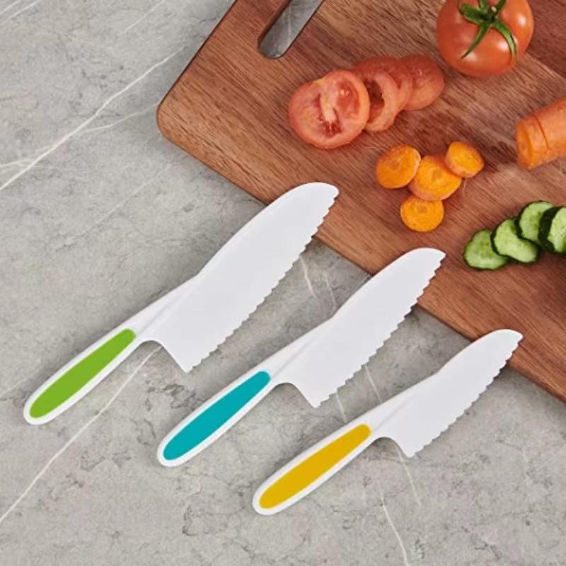 Buy Child Safety Plastic Nylon Knife, Set of 3 Kid Friendly Knives at ...