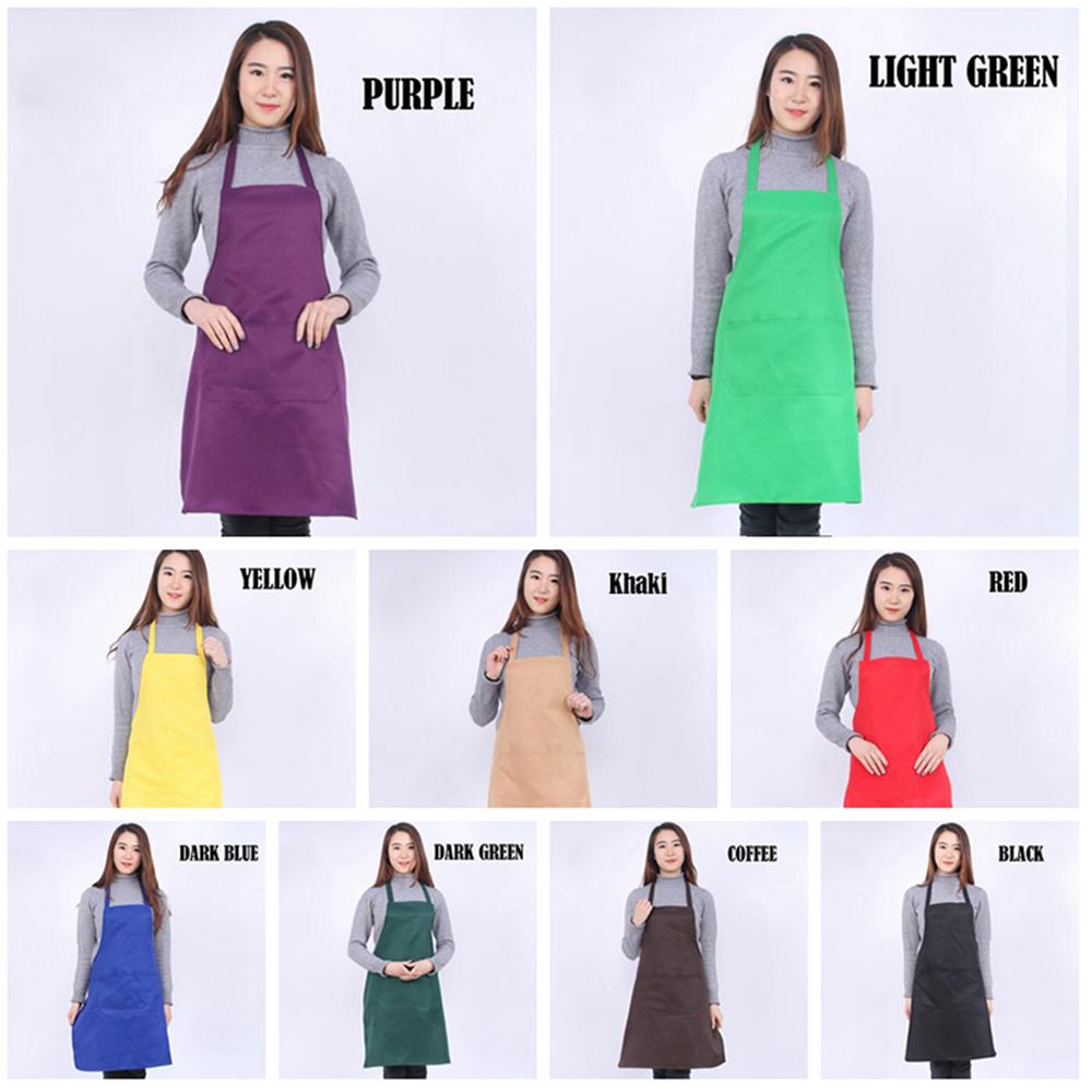 Buy Waterproof Cooking Apron with Pockets Thicken Cotton Polyester ...