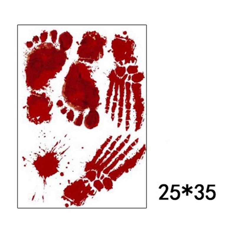 Buy Halloween Wall Stickers Decoration Scary Blood Foot And Hand Party ...