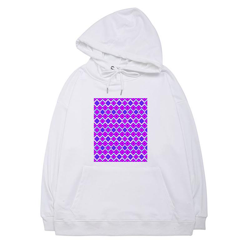Buy Autumn Pattern Violet Blue Color Print Unisex White Hoodies ...