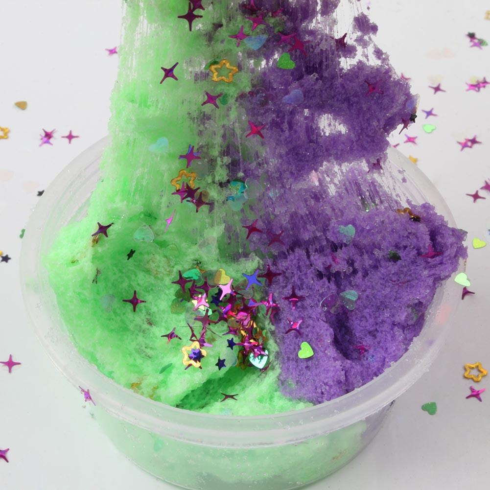 Crystal Dynamic Sequin Fluffy Slime Toy Hand-Pulled Mud DIY Plasticine ...