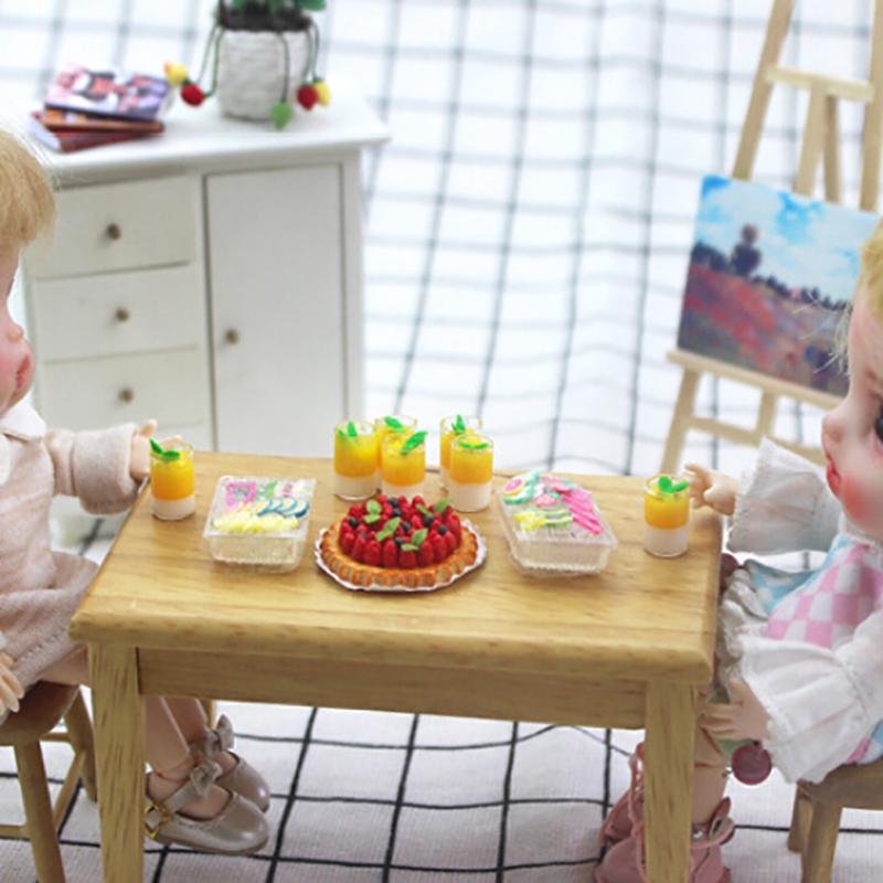 Buy Dollhouse Miniature Mango Pudding Simulated Mini Model Toy at ...