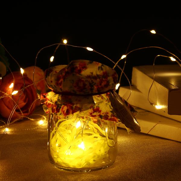 Buy 5M 50pcs LED Beads Copper Wire String Lights Remote Control ...