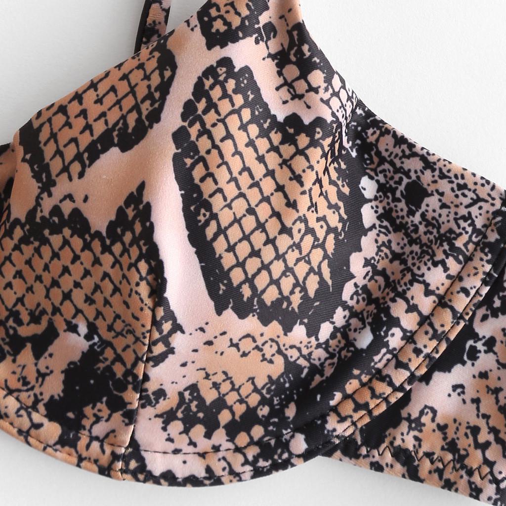 Buy Print Push Up Padded Bra Beach Bikini Set Swimsuit Beachwear ...