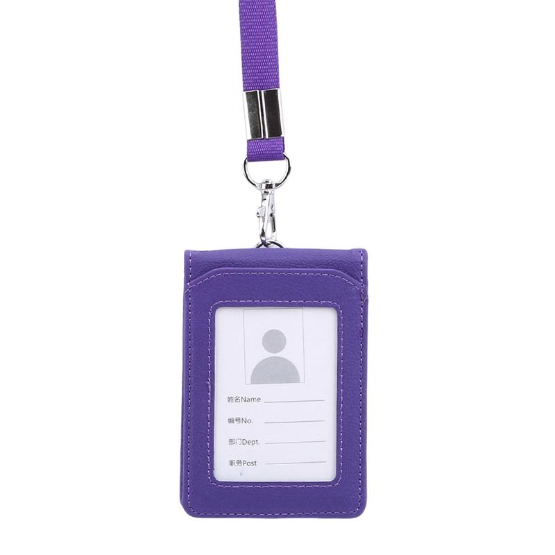 Buy PU Leather Card Bus Pass Student ID Card Access Card Holder With ...